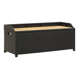 furnicato Gartenbank Sitzbank mit Stauraum 120 cm Poly Rattan Schwarz