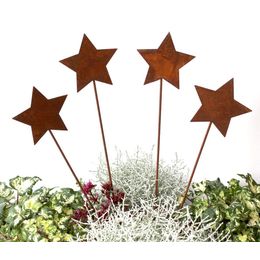 LB H&F Lilienburg Gartenstecker Weihnachtsdeko Adventsdeko Herbstdeko Stern Sterne Rost Deko Garten Gartenstecker Beetstecker Gartendeko Herbst Winter Weihnachten