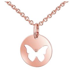 Materia Kette ohne Anhänger Damen Mädchen Schmetterling / Butterfly Rosegold KA-439