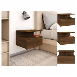 vidaXL Nachttisch Nachttisch Hängend Braun Eiche 40x31x27 cm Holz Bett Nachtschrank Nach