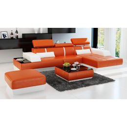 JVmoebel Ecksofa Moderne Sofa L Form Polster Sitz Ecke Couch + Hocker Multifunktion