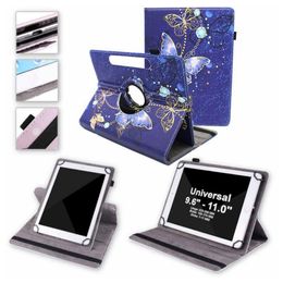 Wigento Tablet-Hülle Für Huawei MediaPad T3 10 360 Grad Rotation Universell Motiv 14 Tablet Tasche Kunst Leder Hülle Etuis
