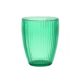 MARELIDA Glas Trinkglas Becher Wasserglas mit Rillen Camping Picknick 430ml grün