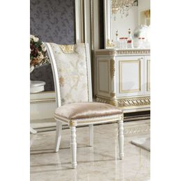 JVmoebel Stuhl, 6 Stühle Set Esszimmer E62 Design Weiß Stuhl Garnitur Antik Stil