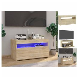 vidaXL TV-Schrank TV-Schrank mit LED-Leuchten Sonoma-Eiche 75x35x40 cm Lowboard