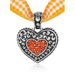 LUISIA® Herzkette LUISIA® Kinder Trachten Halskette kariert mit Herz Anhänger