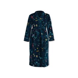 PIP Studio Bademantel Les Fleurs Bathrobe Dark Blue M Dunkelblau 100% Cotton