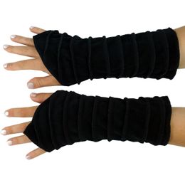 Guru-Shop Strickhandschuhe Handstulpen Armstulpen aus Samtstoff