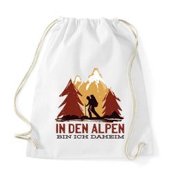 Youth Designz Turnbeutel in Den Alpen Bin Ich Daheim Baumwolle Tasche