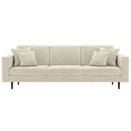 JVmoebel 3-Sitzer Beige Viersitzer Sofa Stoff Wohnzimmer Design Couch
