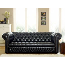 JVmoebel 3-Sitzer Chesterfield Design Luxus Polster Sofa 3 Sitz Leder 100% Leder Sofort
