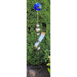 Jürgen Bocker - Gartenambiente Gartenstecker Glaszauber Merkur aus Edelstahl 150 cm Glaskugel