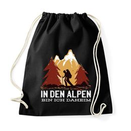 Youth Designz Turnbeutel in Den Alpen Bin Ich Daheim Baumwolle Tasche