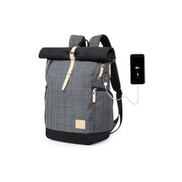 TAN.TOMI Freizeitrucksack Laptop-Rucksack Groß Damen lässiger Rolltop Rucksack Herren Backpack