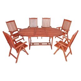 Gravidus Gartenlounge-Set 7-tlg. Gartengarnitur Sitzgruppe Tisch Stuhl