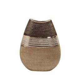 Gilde Dekovase Keramik flache Vase "Bradora" VE 2 (BxHxL) 20