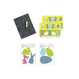 LK Trend & Style Bastelkartonpapier Prickelset mit Filz Ostern Frühling