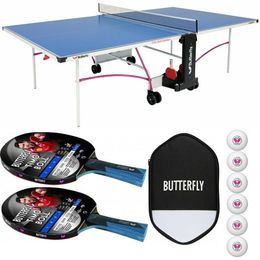 Butterfly Tischtennisplatte Timo Boll Schläger + Hülle + Bälle