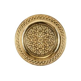 Marrakesch Orient & Mediterran Interior Tablett Orientalisches rundes Tablett aus Messing Mehdia 25cm Deko