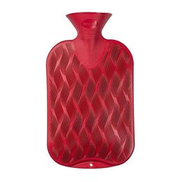 Fashy Wärmflasche Fashy - Wärmflasche Halblamelle Karo Rot Kunststoff (6437)