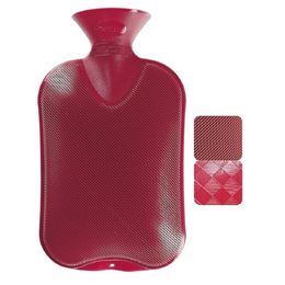 Fashy Wärmflasche Wärmflasche Kunststoff Rot Halblamelle 2L Fashy 6440-42