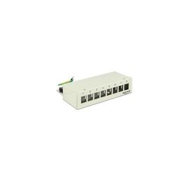 Delock Keystone Desktop Patchpanel 8 Port grau Netzwerk-Patch-Panel