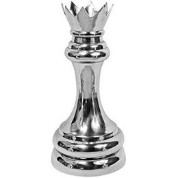 MichaelNoll Dekofigur Schachfigur Dame Schach Figur Deko Aluminium Silber
