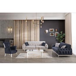 JVmoebel Wohnzimmer-Set Luxus Sofagarnitur Couch Set Möbel 3+3+1 Couchtisch Möbel 4tlg.