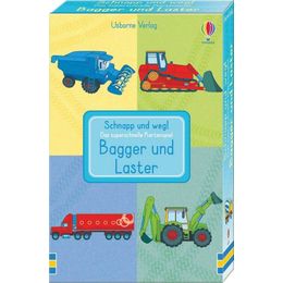 Usborne Verlag Spiel, Schnapp und weg! Das superschnelle Kartenspiel: Bagger und Laster
