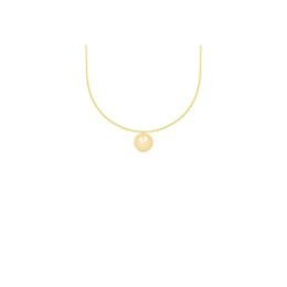 Stella-Jewellery Collier 585 Gold Collierkette mit Gravurplatte Ø20 (inkl. Etui)