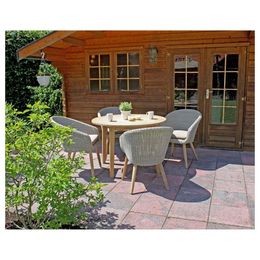 etc-shop Stuhl, 5tlg. Garten Sitz Gruppe Esstisch Stühle Tisch Akazie Holz