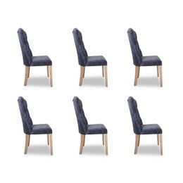 JVmoebel Stuhl 6x Stühle Stuhl Polster Design Chesterfield Garnitur Sessel Komplett