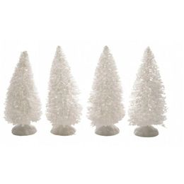 Kaemingk Künstlicher Weihnachtsbaum Kiefer Bäumchen Dekobaum weiß beschneit 10 cm 4 tlg