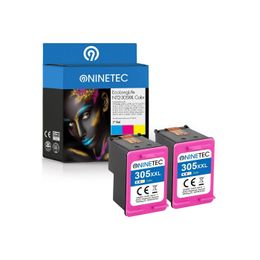 NINETEC 2er Set EcoLonglife ersetzt HP 305 305XL XL XXL Color über 350% mehr Inhalt! Tintenpatrone