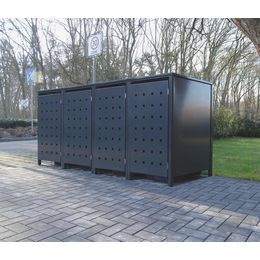 SRM Design Mülltonnenbox 4 Mülltonnenboxen Modell No.2 Anthrazit komplett RAL7016 für 120 Liter