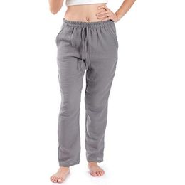 BOHORIA Loungehose BOHORIA® Musselin Hose Unisex lockere Freizeithose elastischer Bund