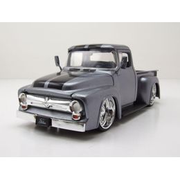 Jada Modellauto Ford F-100 Custom Pick Up 1956 grau schwarz Modellauto 1:24 Jada Toys