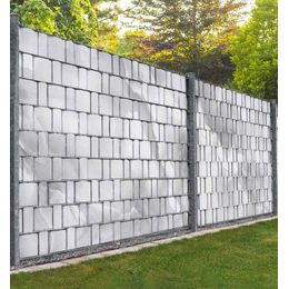 MyMaxxi Sichtschutzstreifen Zaunsichtschutz Weißer Marmor mit Rissen Sichtschutz Garten Zaun
