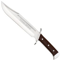 Haller Messer Universalmesser Texas Bowie Holzgriff mit Lederscheide schwarz