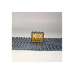 Lego® Spielbausteine Lego® Fenster 1x4x3 Goldene Fenster + grauer Rahmen