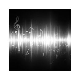 Wallario Tischplatte Noten der Musik in schwarz und weiß (1 St)