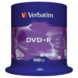 Verbatim DVD-Rohling DVD+R 4.7 GB 16x 100er Spindel
