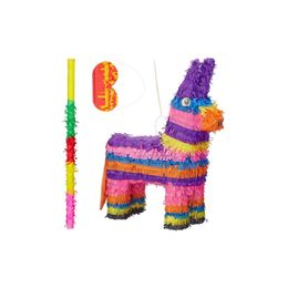 Relaxdays Papierdekoration 3-teiliges Pinata Set Esel