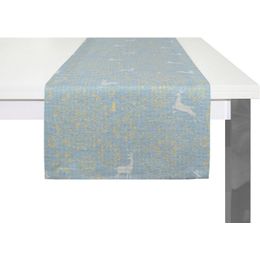WIRTH Tischläufer SWIFT, blau|goldfarben