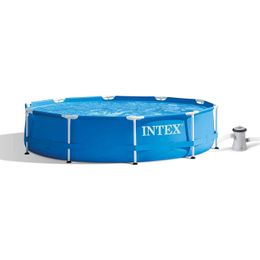 Intex Framepool Intex Swimming Pool Metal Frame 305x76cm + Pumpe 2