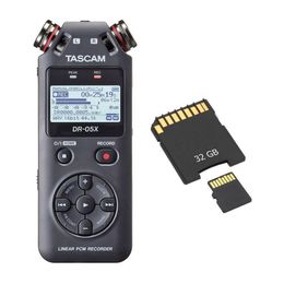 TASCAM DR-05X Audio-Recorder Digitales Aufnahmegerät (mit Speicherkarte 32 GB)