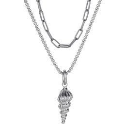 Firetti Kette mit Anhänger Schmuck Geschenk, Muschel (Set, 1-tlg), silberfarben