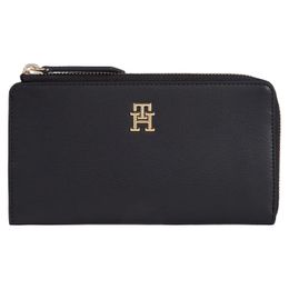 Tommy Hilfiger Geldbörse TH FEMININE LARGE SLIM WALLET, Geldbörse Portemonnaie Damenbörse, schwarz