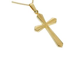 Firetti Kettenanhänger Schmuck Geschenk Gold 333 Halsschmuck Anhänger für Halskette Kreuz, Made in Germany, gelb|goldfarben