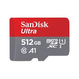 Sandisk microSDXC Ultra, Adapter "Mobile" Speicherkarte (512 GB, UHS Class 1, 150 MB/s Lesegeschwindigkeit), grau